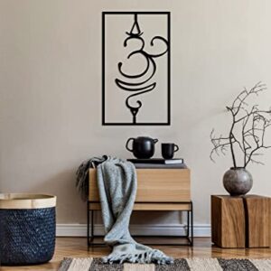 Breathe Sanskrit Symbol Metal Wall Decor, Om Yoga Symbol Wall Art, Yoga Meditation Home Decor, Zen Yoga Studio Decor, Yoga Lover Breathe Gift, Gift for Yoga Lovers (38.5 x 23.1” / 98 x 58 cm)