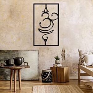 Breathe Sanskrit Symbol Metal Wall Decor, Om Yoga Symbol Wall Art, Yoga Meditation Home Decor, Zen Yoga Studio Decor, Yoga Lover Breathe Gift, Gift for Yoga Lovers (38.5 x 23.1” / 98 x 58 cm)