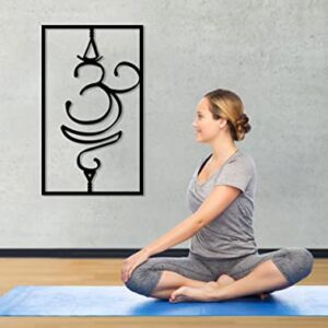 Breathe Sanskrit Symbol Metal Wall Decor, Om Yoga Symbol Wall Art, Yoga Meditation Home Decor, Zen Yoga Studio Decor, Yoga Lover Breathe Gift, Gift for Yoga Lovers (38.5 x 23.1” / 98 x 58 cm)