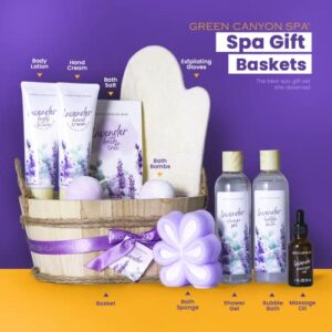 Spa Gift Baskets for Women 11pcs Lavender Bath Gift Set with Body Lotion, Essential Oil, Ideal Gifts for Women, Holiday Gifts Box for Mother's Day Birthday Christmas Valentine's Day, Spa Gifts for Mom