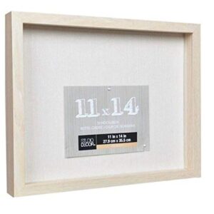 Studio Decor Heavy Duty Wood Frame 1" Depth Shadow Box Display Case Nursery Wedding Graduation (Blonde, 11"x14")