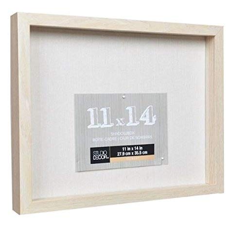 Studio Decor Heavy Duty Wood Frame 1" Depth Shadow Box Display Case Nursery Wedding Graduation (Blonde, 11"x14")