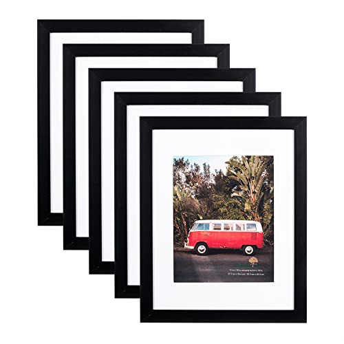 Scholartree Black 11x14 Picture Frames Set of 5, Display 11x14 without Mat or 8x10 with Mat，Wall Gallery Photo Frames