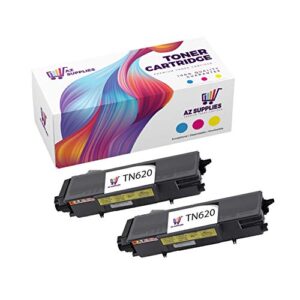 az supplies compatible toner cartridge replacement for brother tn620 dcp-8050dn-8080dn-8085d-8085dn hl-5340d-5350dnlt-5370dw-5370dwt-5380dn mfc-8370-8480dn-8680dn-8690dw-8880dn-8890dw black 2 packs