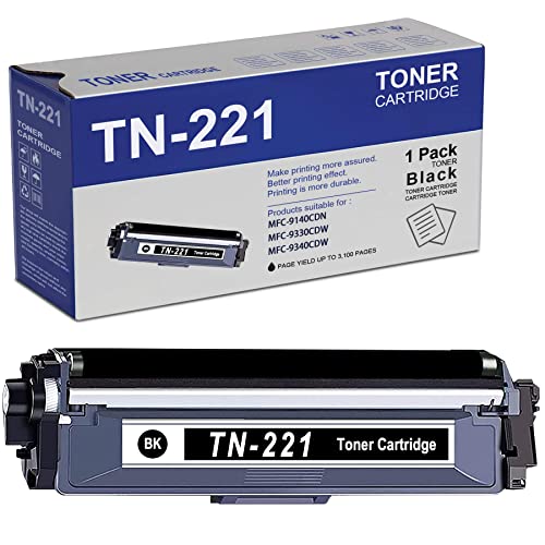 Feromyink Compatible TN221 TN-221 Toner Cartridge Replacement for Brother HL-3140CW 3150CDN 3170CDW MFC-9130CW 9340CDW DCP-9015CDW 9020CDN Printer (Black,1-Pack)