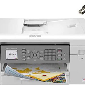 Brother MFC-J4335DW INKvestment Tank All-in-One Color Inkjet Printer, Print Scan Copy Fax, Auto Duplex Printing, Wireless Printing, 4800 x 1200 dpi, White, Bundle with Cefesfy Printer Cable