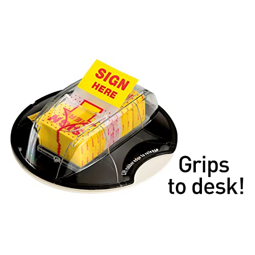 Post-it Flags, Sign Here, 200/High Volume Desk Grip Dispenser, 1 in Wide, Yellow (680-HVSH)