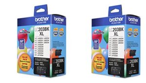 brother lc203bk, black ink obstna, 2pack (xl 2 pack)