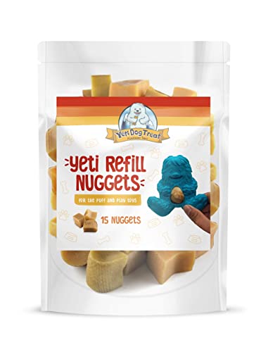 Yeti Refill Nuggets for Puff and Play Dog Toys, Natural Yak Cheese Treats for Interactive Chew Toys and Dispensers, 15 Pieces, 7 Oz