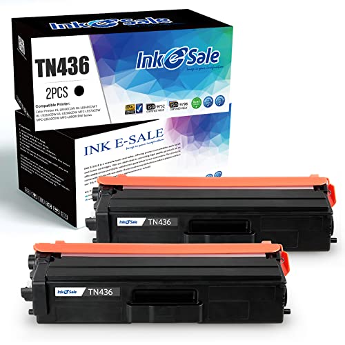 INK E-SALE Compatible TN436 Toner Cartridge Replacement for Brother TN436 TN436BK Super High Yield (Black, 2 Pack) use for Brother HL-L8360CDW HL-L8260CDW HL-L9310CDW MFC-L8900CDW MFC-L8610CDW Printer