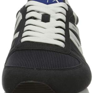 AX Armani Exchange mens Lace Up Logo Sneaker, Navy + Optical White, 10 US