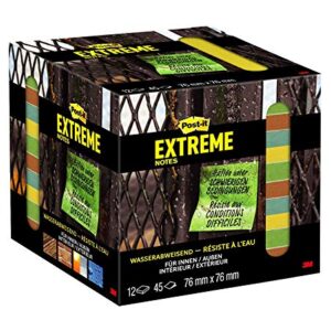 Post-it Extreme Notes EXT33M-12-FRGE, Assorted Colours, 76 mm x 76 mm, 45 Sheets