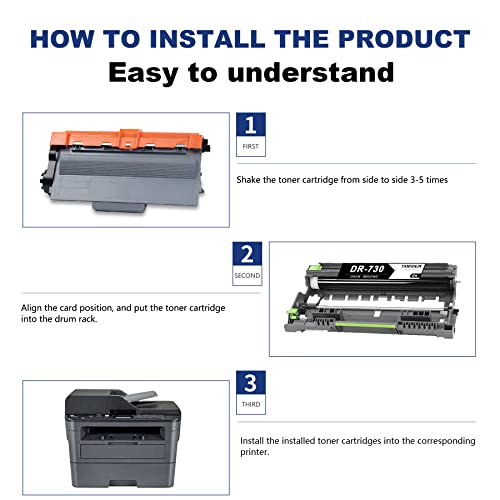 TANFENJR Compatible DR730 Drum Unit (Not Toner) Replacement for Brother DR 730 use with MFC-L2750DW MFC-L2710DW DCP-L2550DW HL-L2350DW HL-L2395DW HL-L2370DW HL-L2370DWXL Printer (1 Drum)