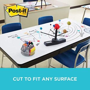 Post-it Dry Erase Whiteboard Film Surface for Walls, Doors, Tables, Chalkboards, Whiteboards, and More, Removable, Stain-Proof, Easy Installation, 50 Ft x 4 Ft (DEF50X4)