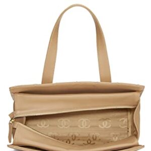 CHANEL, Pre-Loved Beige Calfskin Wild Stitch Tote, Beige