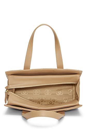 CHANEL, Pre-Loved Beige Calfskin Wild Stitch Tote, Beige