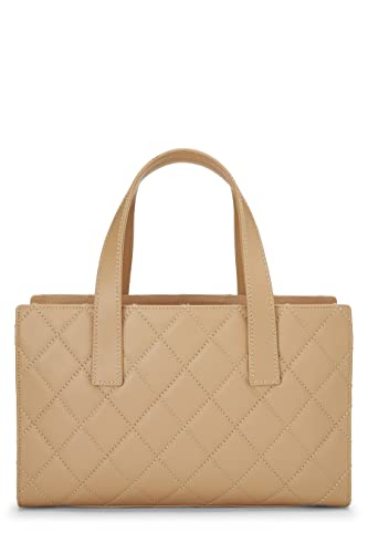 CHANEL, Pre-Loved Beige Calfskin Wild Stitch Tote, Beige