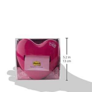 Post-it HD-330 Pop-up Notes Dispenser for 3 x 3-Inch Notes, Pink, Heart Shape