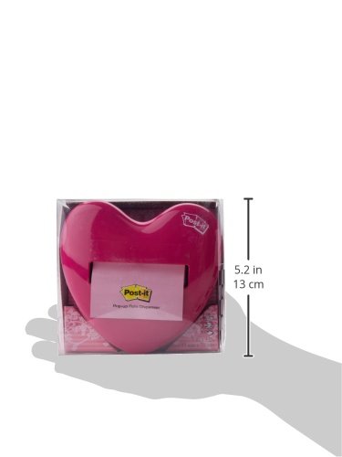 Post-it HD-330 Pop-up Notes Dispenser for 3 x 3-Inch Notes, Pink, Heart Shape