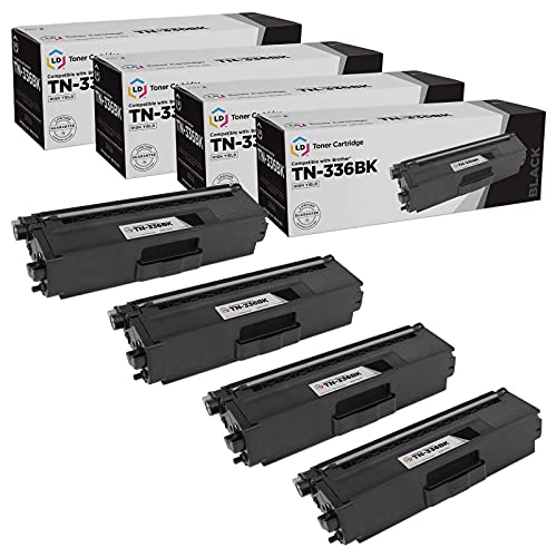 LD Compatible Toner Cartridge Replacement for Brother TN336BK High Yield (Black, 4-Pack)