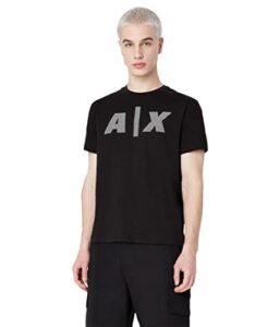 armani exchange men’s bold logo tee, black, xl