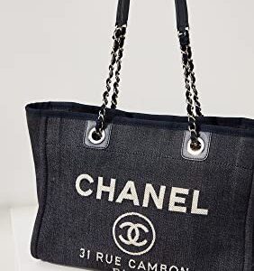 CHANEL Women's Pre-Loved Deauville Medium Tote, Denim, Blue, One Size