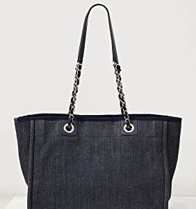 CHANEL Women's Pre-Loved Deauville Medium Tote, Denim, Blue, One Size