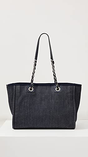 CHANEL Women's Pre-Loved Deauville Medium Tote, Denim, Blue, One Size