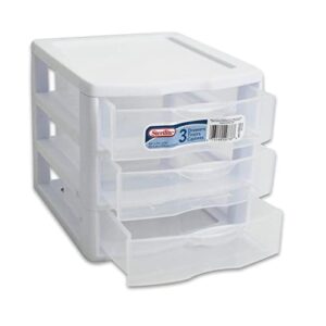 sterilite organizer mini 3 drawer wht sm (pack of 2)