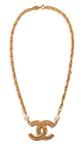 CHANEL Women's Pre-Loved Pearl Cc Necklace, Gold, One Size