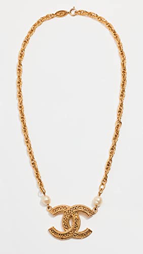 CHANEL Women's Pre-Loved Pearl Cc Necklace, Gold, One Size