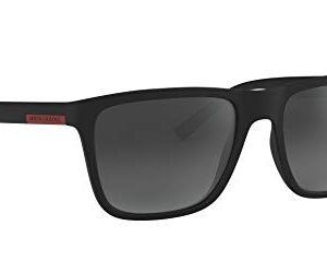 A|X ARMANI EXCHANGE Men's AX4080S Square Sunglasses, Matte Black/Light Grey Mirrored/Black, 57 mm