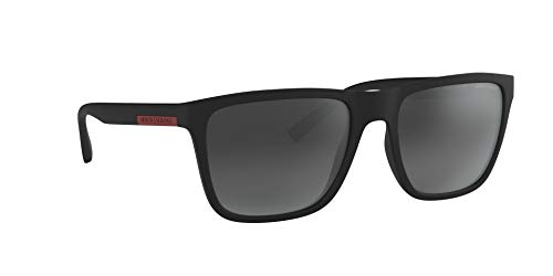 A|X ARMANI EXCHANGE Men's AX4080S Square Sunglasses, Matte Black/Light Grey Mirrored/Black, 57 mm