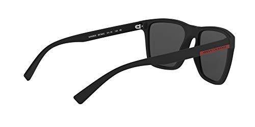 A|X ARMANI EXCHANGE Men's AX4080S Square Sunglasses, Matte Black/Light Grey Mirrored/Black, 57 mm