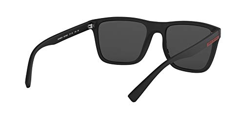 A|X ARMANI EXCHANGE Men's AX4080S Square Sunglasses, Matte Black/Light Grey Mirrored/Black, 57 mm