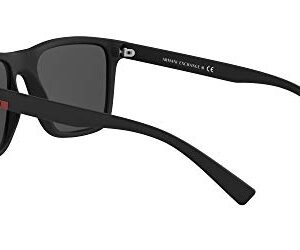 A|X ARMANI EXCHANGE Men's AX4080S Square Sunglasses, Matte Black/Light Grey Mirrored/Black, 57 mm