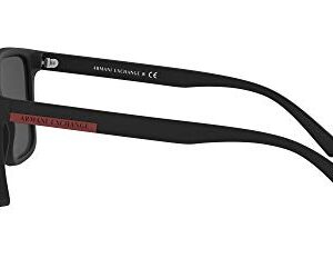 A|X ARMANI EXCHANGE Men's AX4080S Square Sunglasses, Matte Black/Light Grey Mirrored/Black, 57 mm