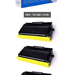 Inksters Compatible Toner Cartridge Replacement for Brother TN670/TN4100 Black - Compatible with HL 6050 6050D 6050DN 6050DW (3 Pack)