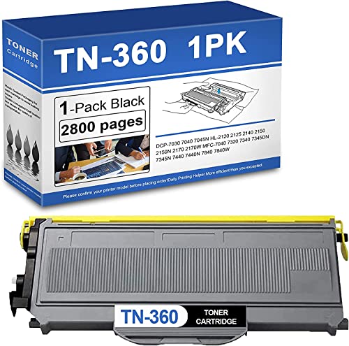 TcxLink (1 Pack) TN-360 TN360 High-Yield Toner Cartridge Replacement for Brother TN360 DCP-7045N HL-2170W MFC-7040 MFC-7345DN HL-2150N Printer Toner.