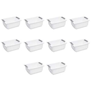 sterilite medium stacking basket plastic, white, 10 pack