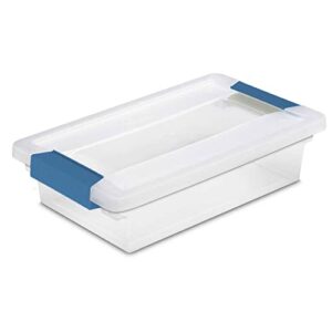 sterilite 19618606 small clip clear storage box with latched lid – 11″l x 6-5/8″w x 2-3/4″h – lot of 6