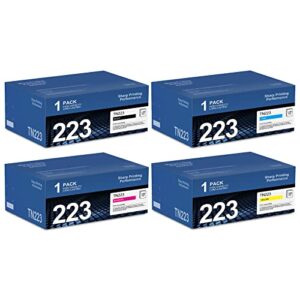 tn-223 tn223 toner cartridge tn223bk tn223c tn223m tn223y toner cartridge 1bk+1c+1m+1y, 4 pack eaxiue compatible replacement for brother hl-3210cw 3230cdw mfc-l3770cdw l3710cw dcp-l3510cdw printer