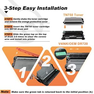 v4ink Compatible Drum Unit Replacement for Brother DR720 (1-Pack) Work with DCP-8110 DCP-8150 DCP-8155 HL-5440 HL-5450 HL-5470 HL-6180 MFC-8510 MFC-8710 MFC-8810 MFC-8910 MFC-8950 Printer (Not Toner)