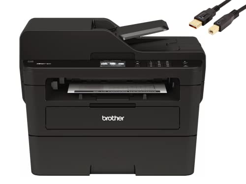 Brother MFC-L27 30DW All-in-One Wireless Monochrome Laser Printer, 36ppm, 2.7” Color Touch, Automatic duplex (2-sided), Durlyfish USB Printer Cable