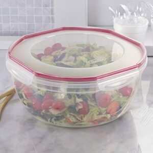 sterilite ultra seal 8.1 quart bowl, clear lid & base w/ red rocket gasket, 2-pack