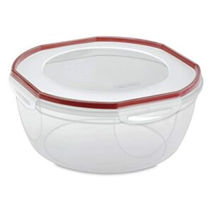 Sterilite Ultra Seal 8.1 Quart Bowl, Clear Lid & Base w/ Red Rocket Gasket, 2-Pack