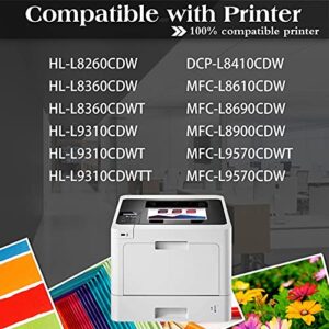 MitoColor 5-Pack(2BK+1C+1M+1Y) Compatible TN-431 TN431 Toner Cartridge Replacement for Brother HL-L8260CDW HL-L8360CDW MFC-L8900CDW MFC-L8610CDW Color Laser Printer