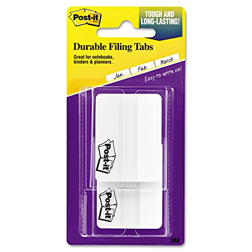 Post-It 686F50wh Durable Filing Tabs, 2-Inch X1-1/2-Inch, 50/Pk, Solid White