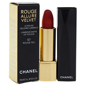 chanel rouge allure velvet luminous matte lip colour, 57 rouge feu, 0.12 ounce