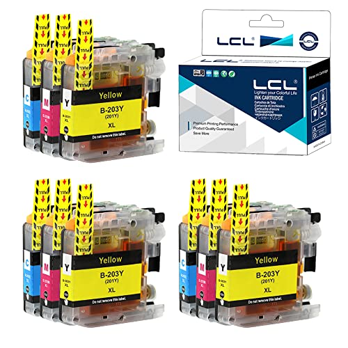 LCL Compatible Ink Cartridge Replacement for Brother LC203XL LC201XL LC201 LC203 LC203C LC203M LC203Y LC201C LC201M LC201Y LC2033PKS LC2013PKS High Yield MFC-J4320DW (9-Pack 3Cyan 3Magenta Yellow)